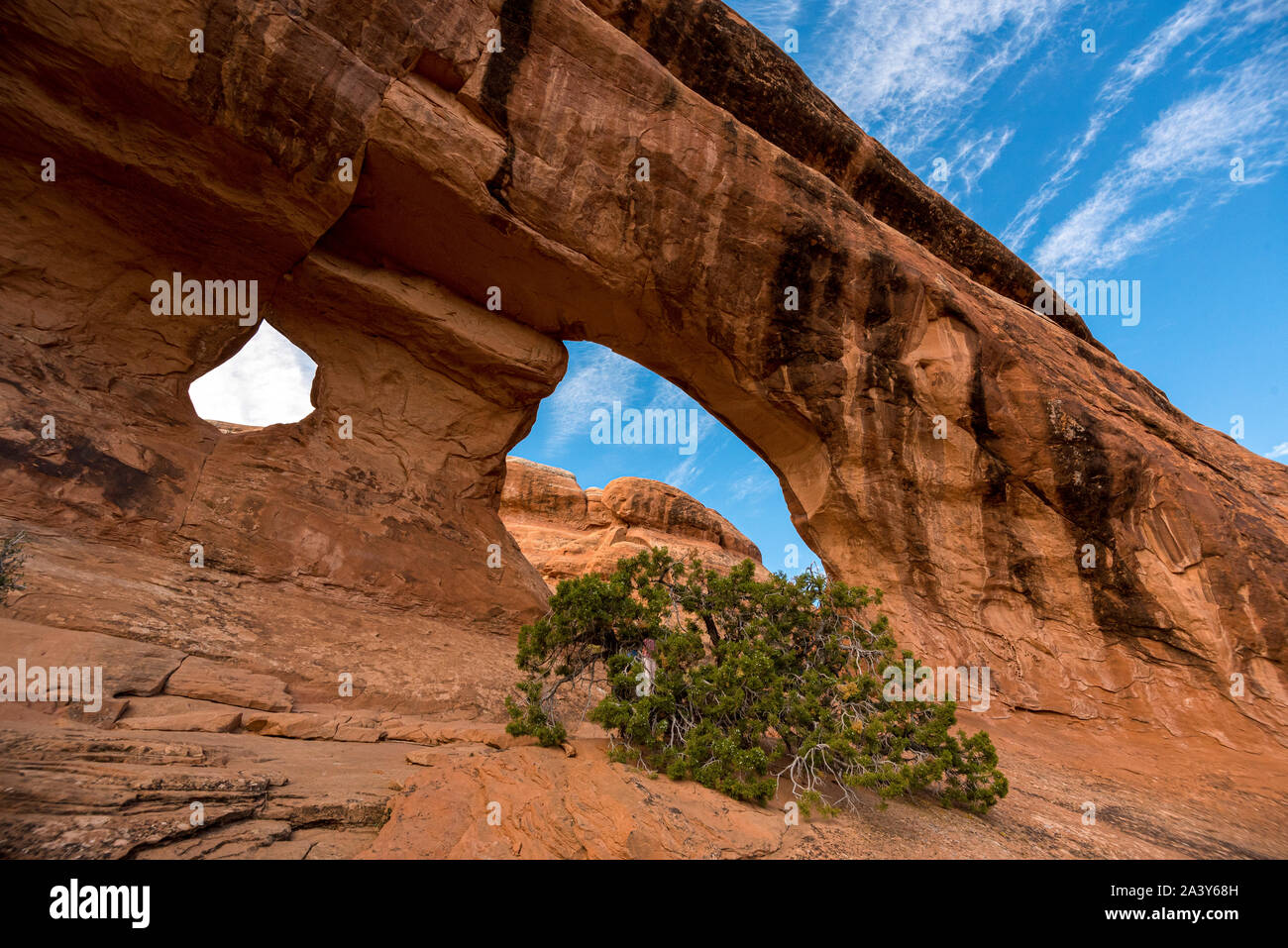 View through Partition Arch in Arches National Park, Utah/USA Stock ...