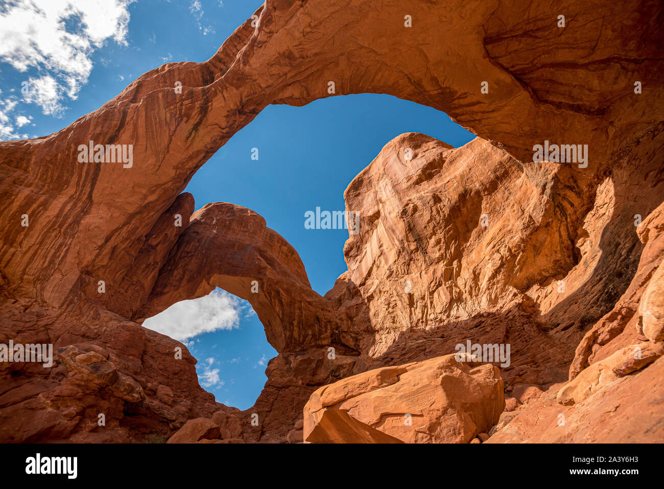 Wide Angle Photo of Great Double Arch, Arches National Park, Utah/USA ...