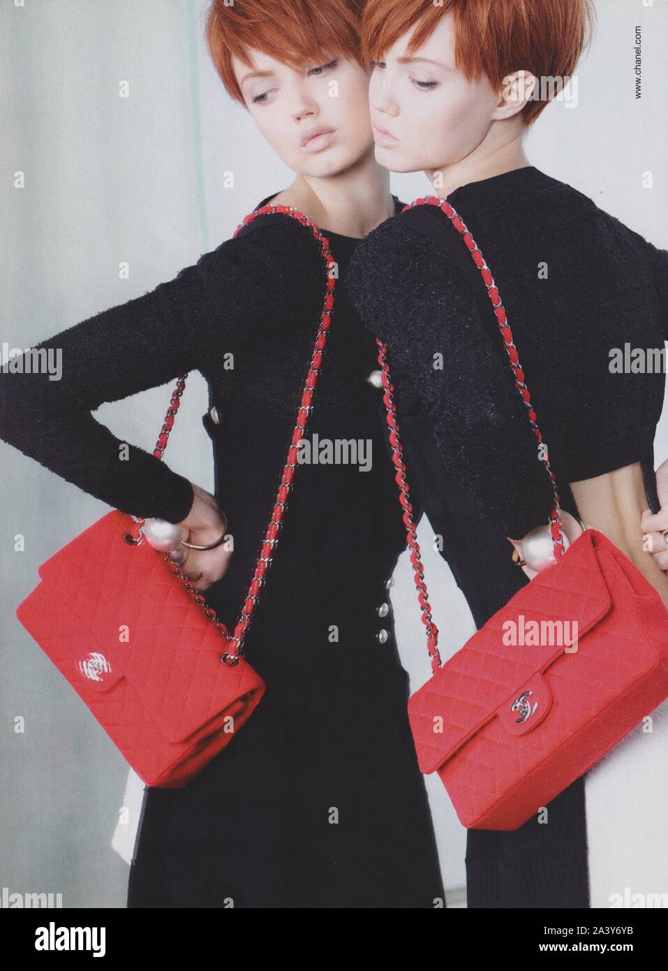 poster advertising CHANEL with Lindsey Wixson in paper magazine from ...