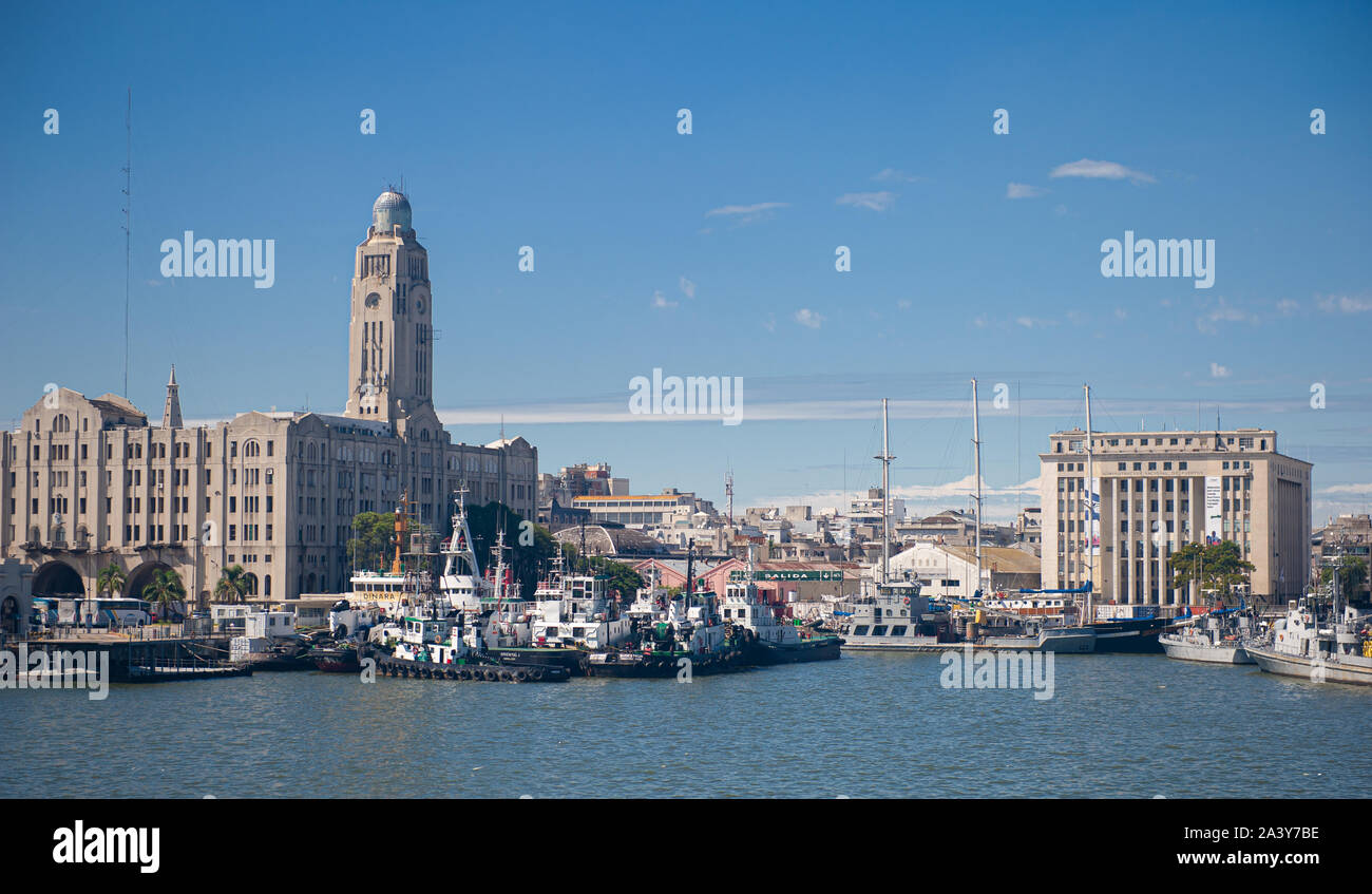 Montevideo, Uruguay - March 09 2013: View of the port of Montevideo ...