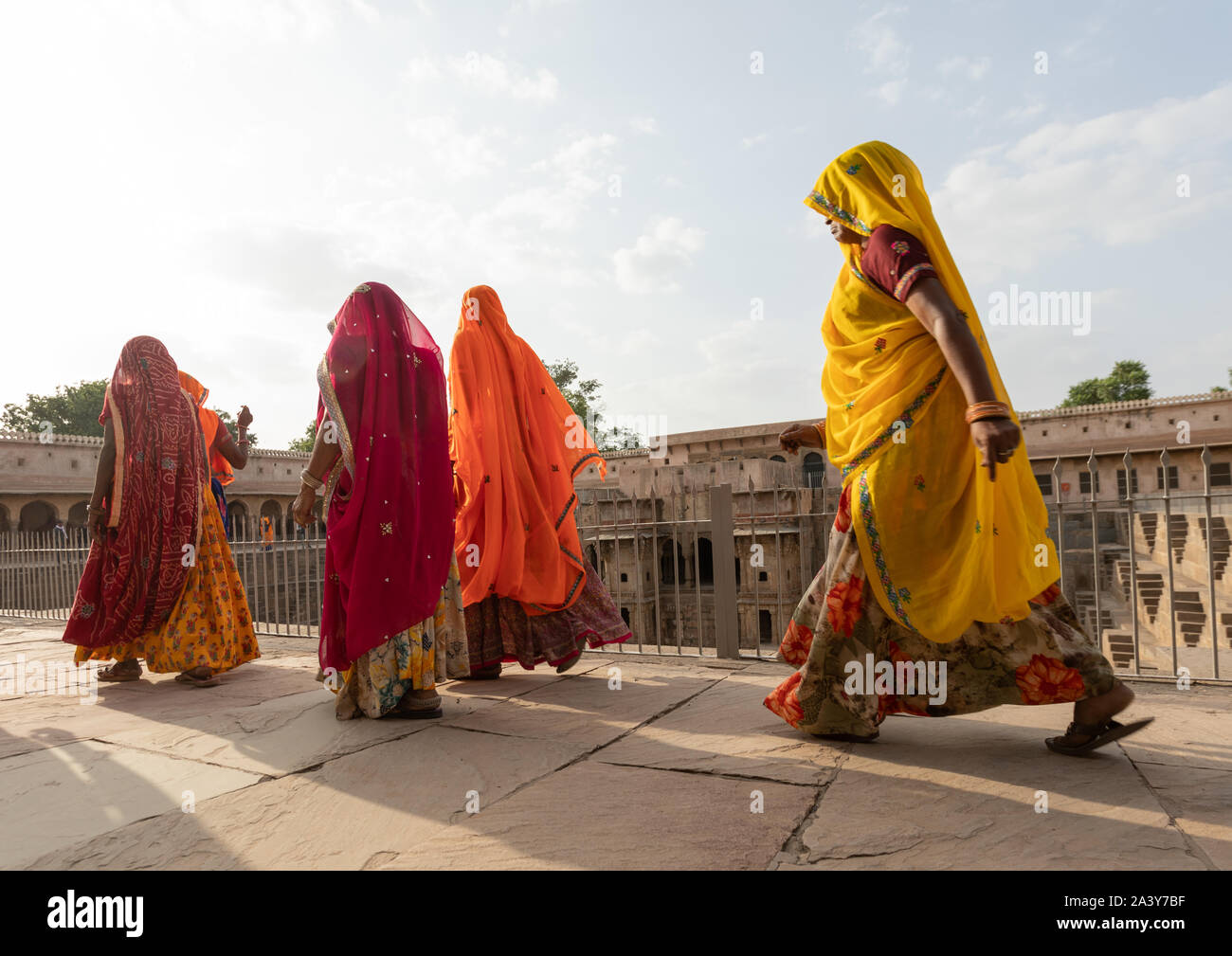 Rajasthani women in Chand Baori stepwell, Rajasthan, Abhaneri, India ...