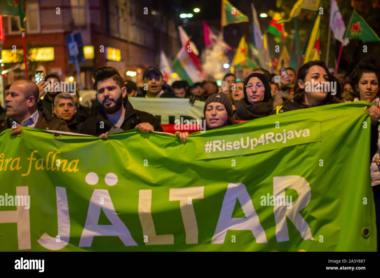 Malmo, Sweden. 10th October, 2019. Hundreds of people of different ...