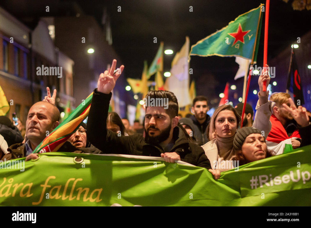 Malmo, Sweden. 10th October, 2019. Hundreds of people of different ...