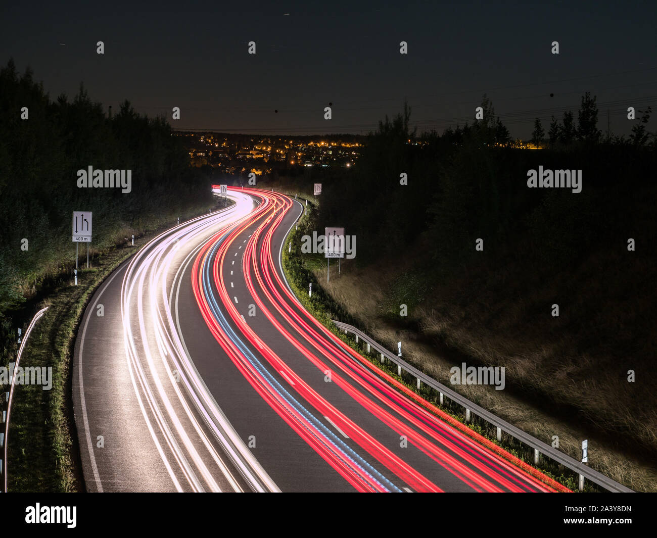 Long exposure data highway Stock Photo - Alamy