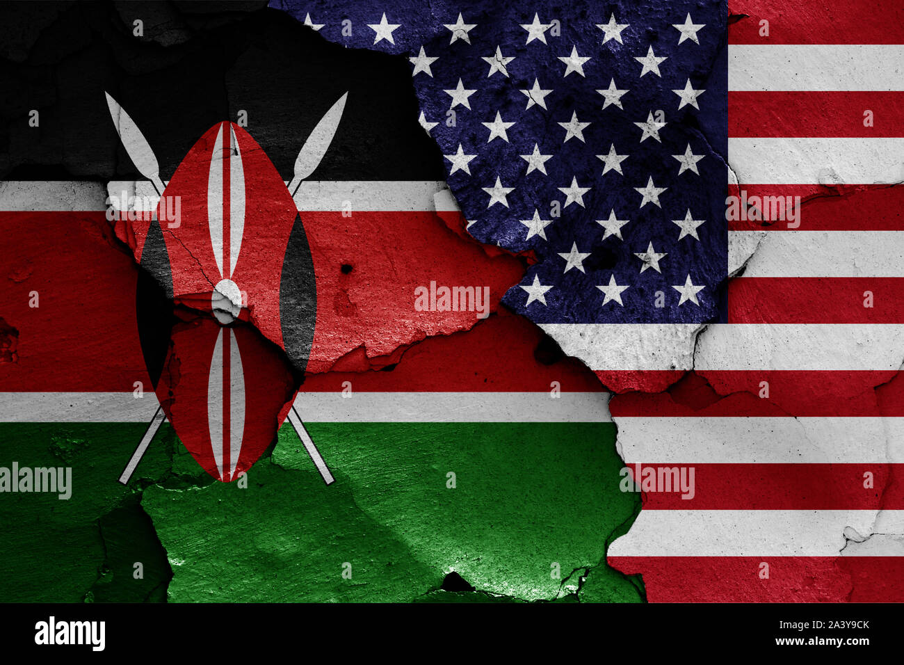 Kenya Flag With Usa Flag Combined