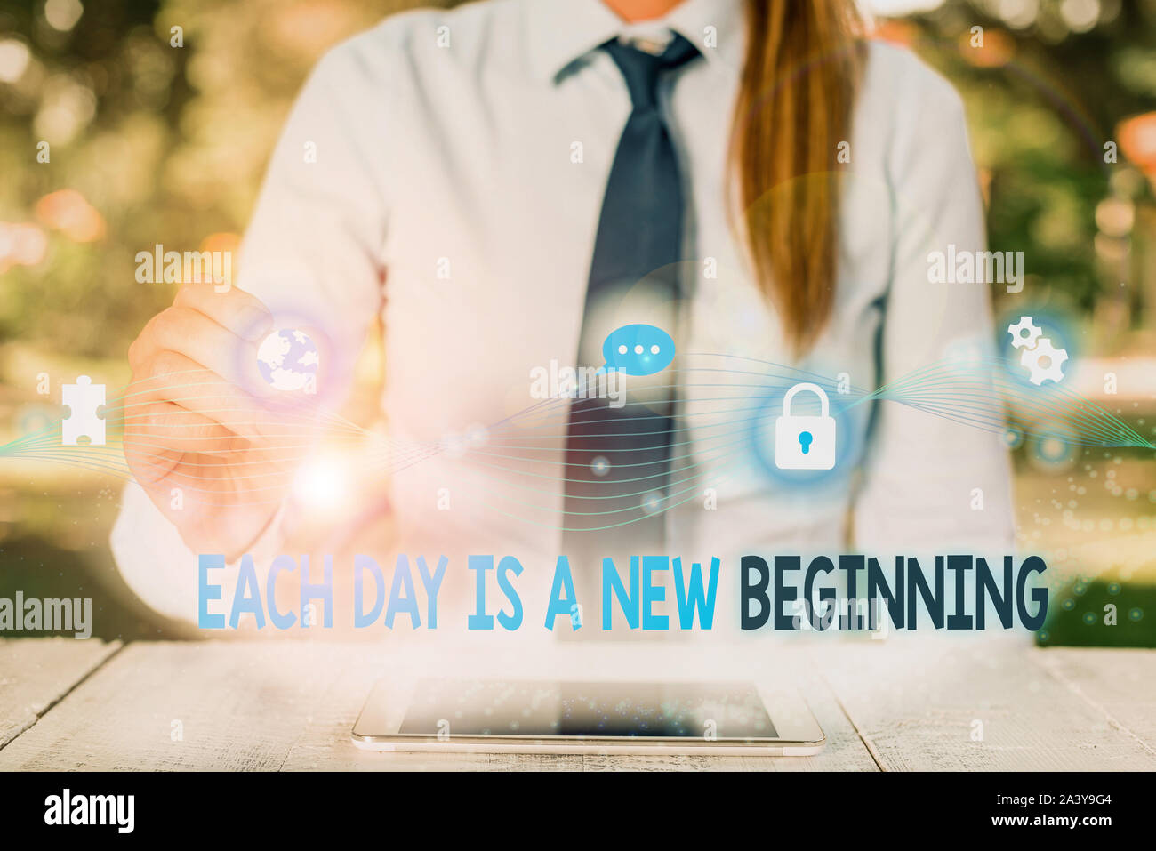 Conceptual hand writing showing Each Day Is A New Beginning. Concept ...