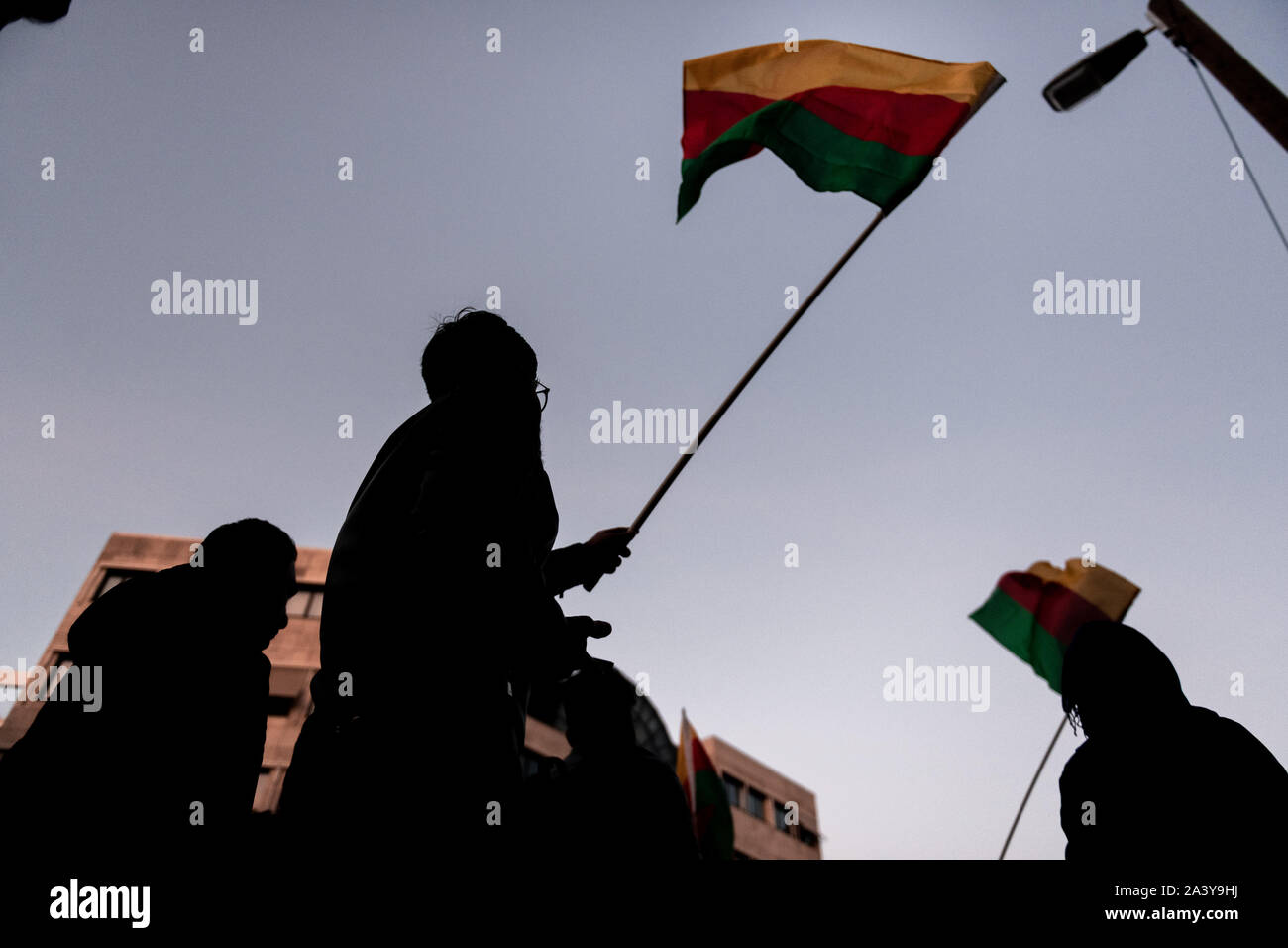 Duisburg, Germany. 10th Oct, 2019. Kurds demonstrate against Turkish ...