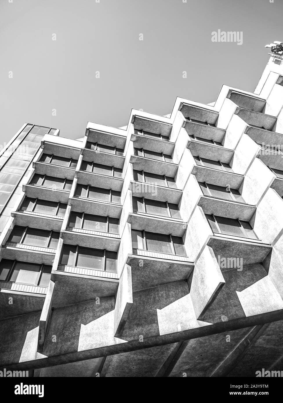 Abstract modern architecture with high contrast black and white tone ...