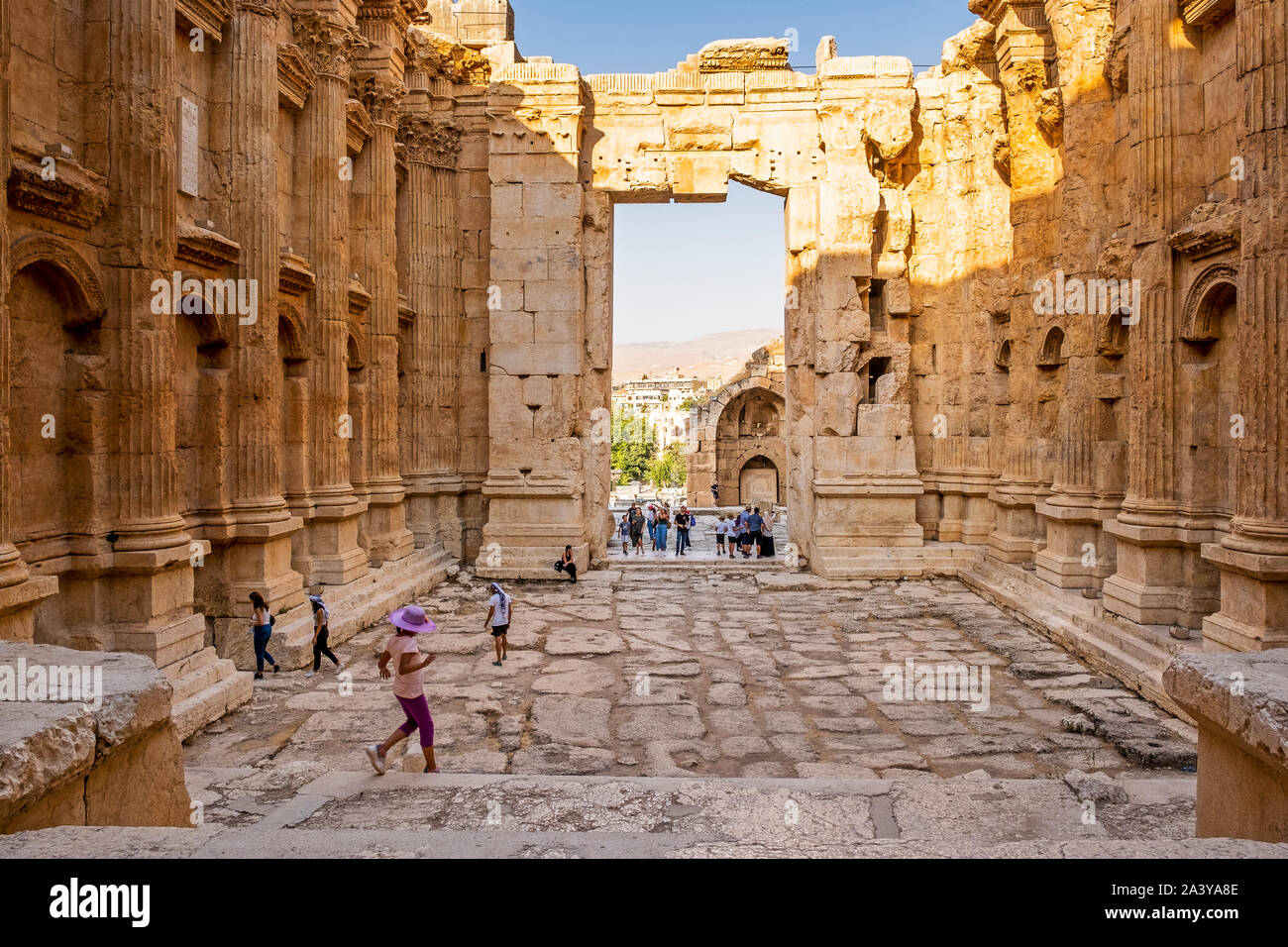 Interior, Temple of Bacchus, Baalbeck, Bekaa Valley, Lebanon Stock ...