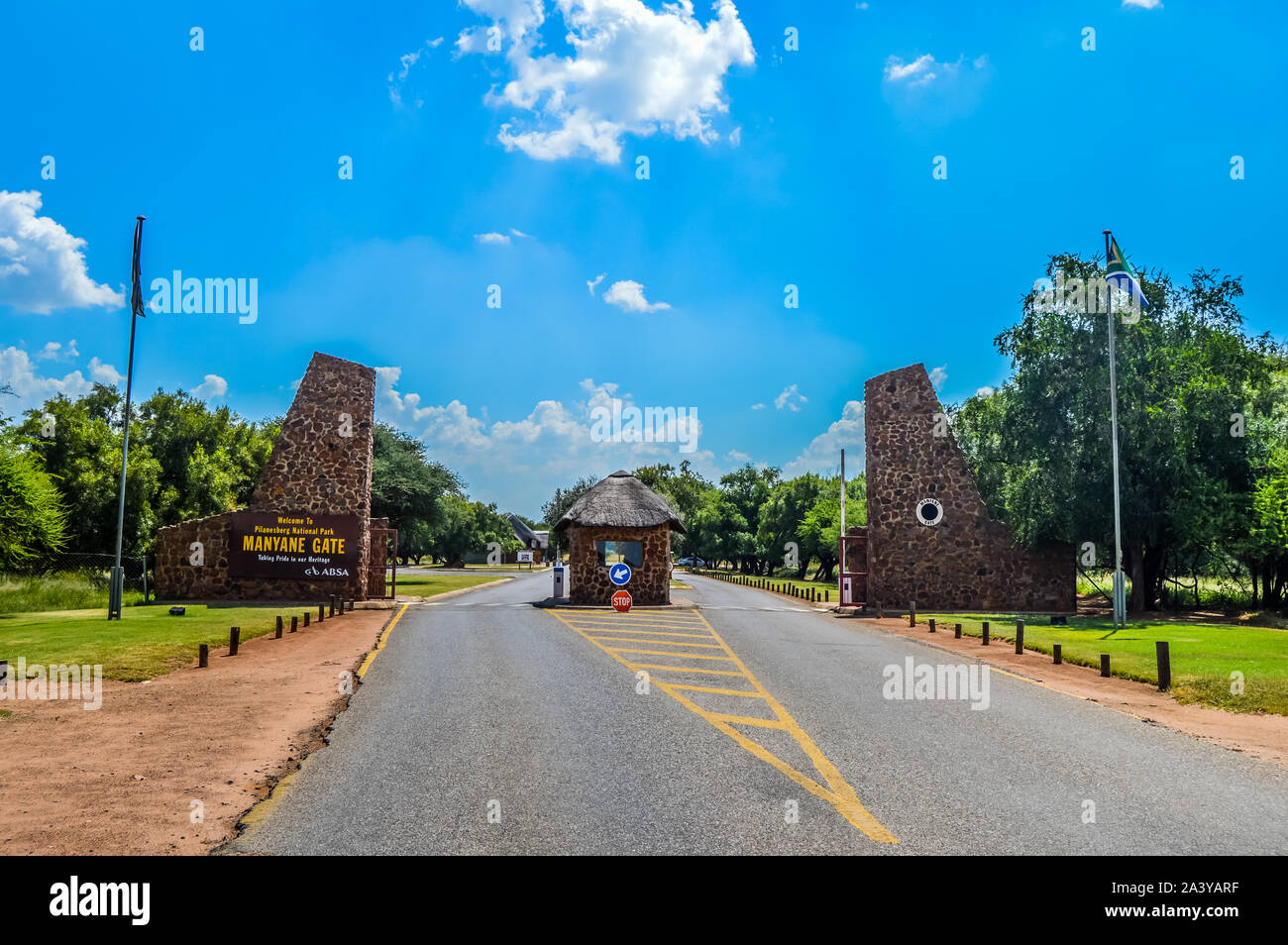 Pilanesberg Manyane entrance gate to the big five naturereserve in ...
