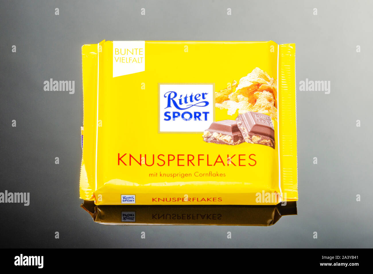 Ritter Sport chocolate bar isolated on gradient background Stock Photo ...