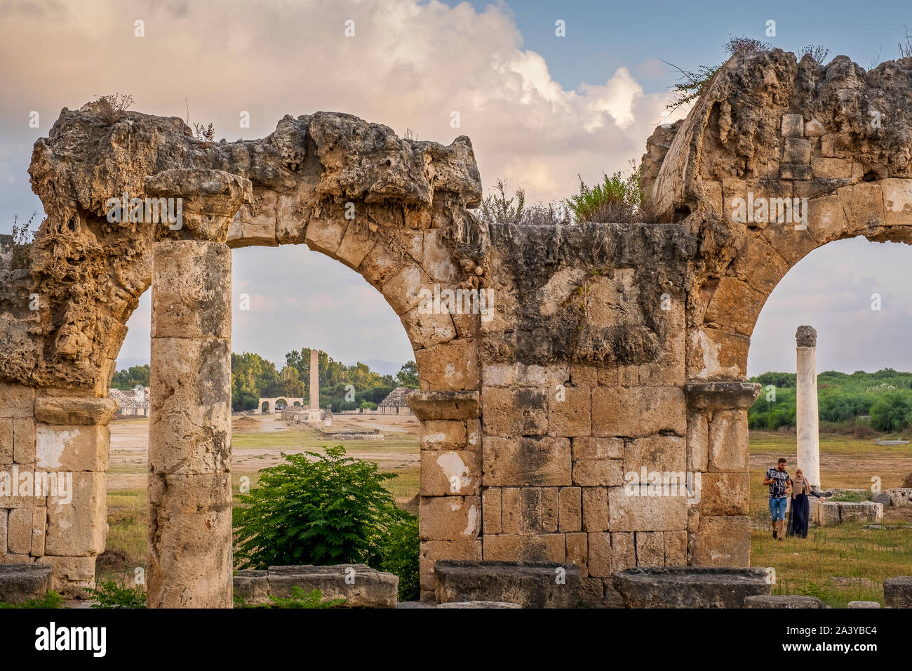 Roman hippodrome, in Al-Bass archaeological site, Tyre (Sour), Lebanon ...