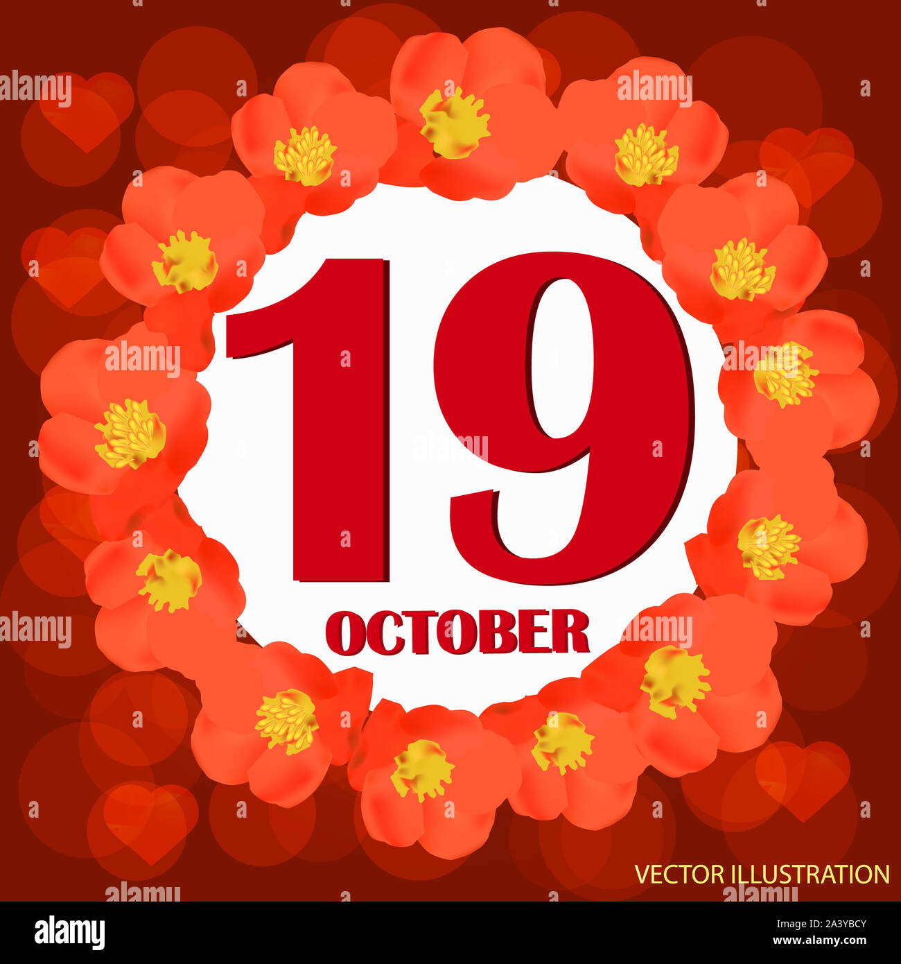 October 19 icon. For planning important day. Banner for holidays and ...