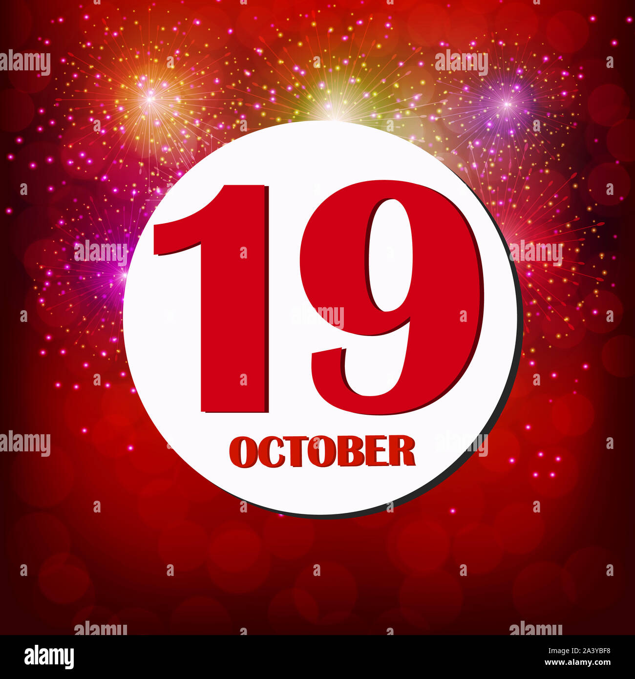 October 19 icon. For planning important day. Banner for holidays and ...