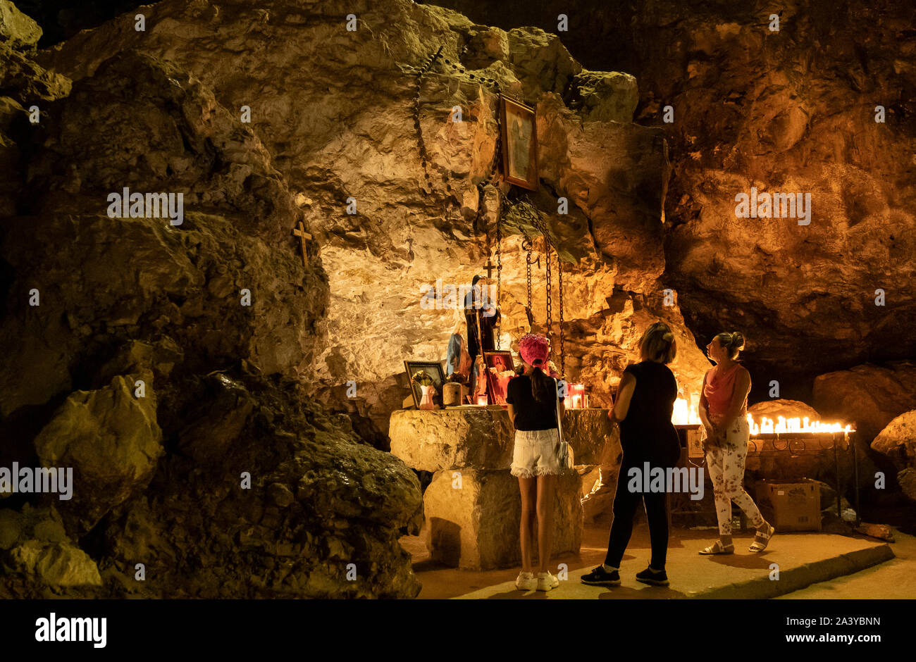 The cave of St Anthony, Qozhaya monastery, Qadisha valley, Lebanon ...