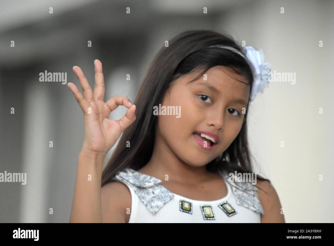 Child And Okay Sign Stock Photo - Alamy