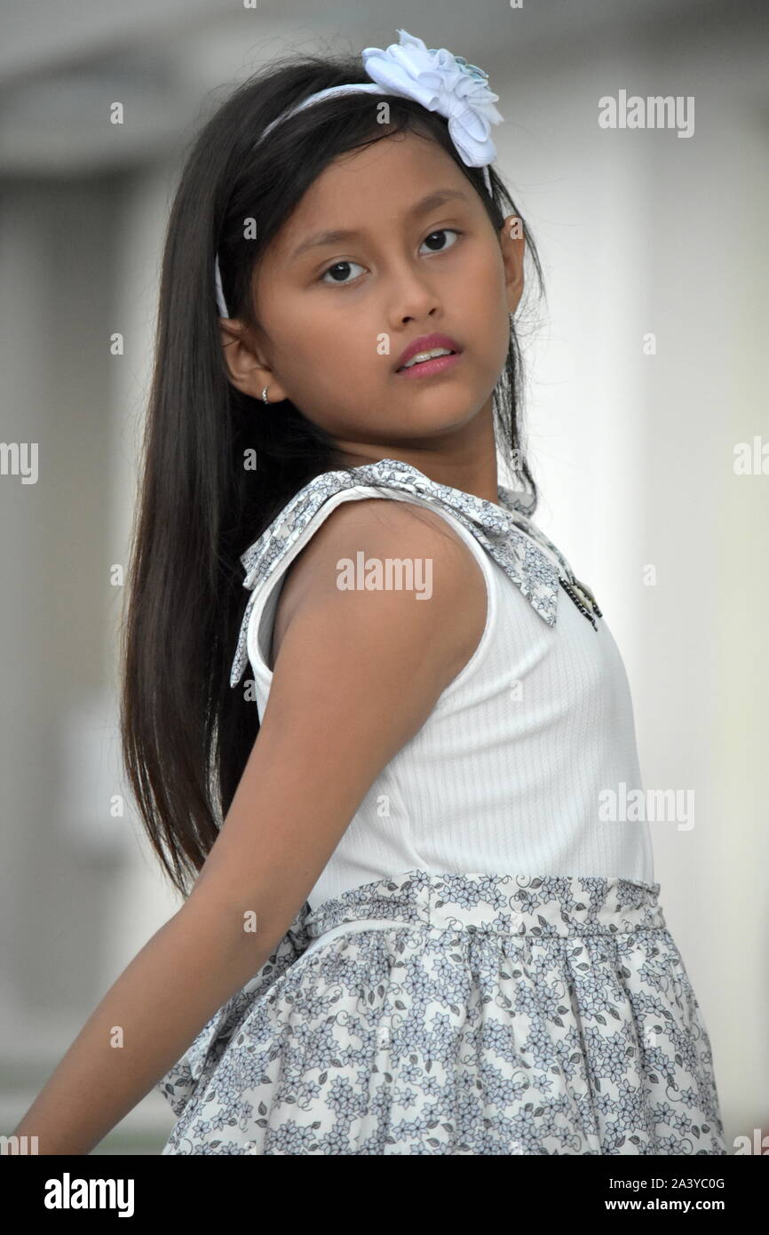 Posing Pretty Asian Female Tween Stock Photo - Alamy