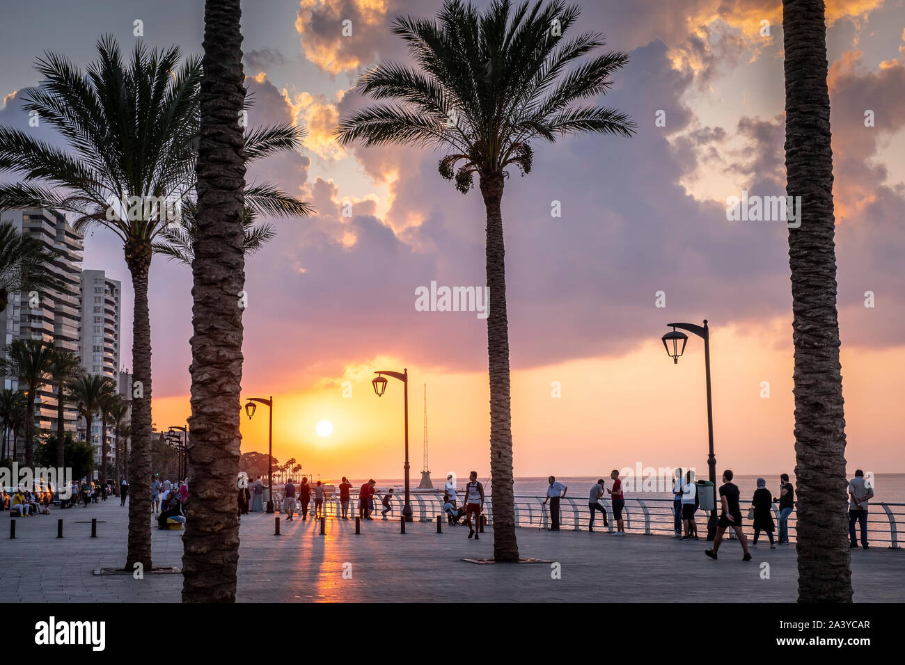 Beirut beach walking hi-res stock photography and images - Alamy