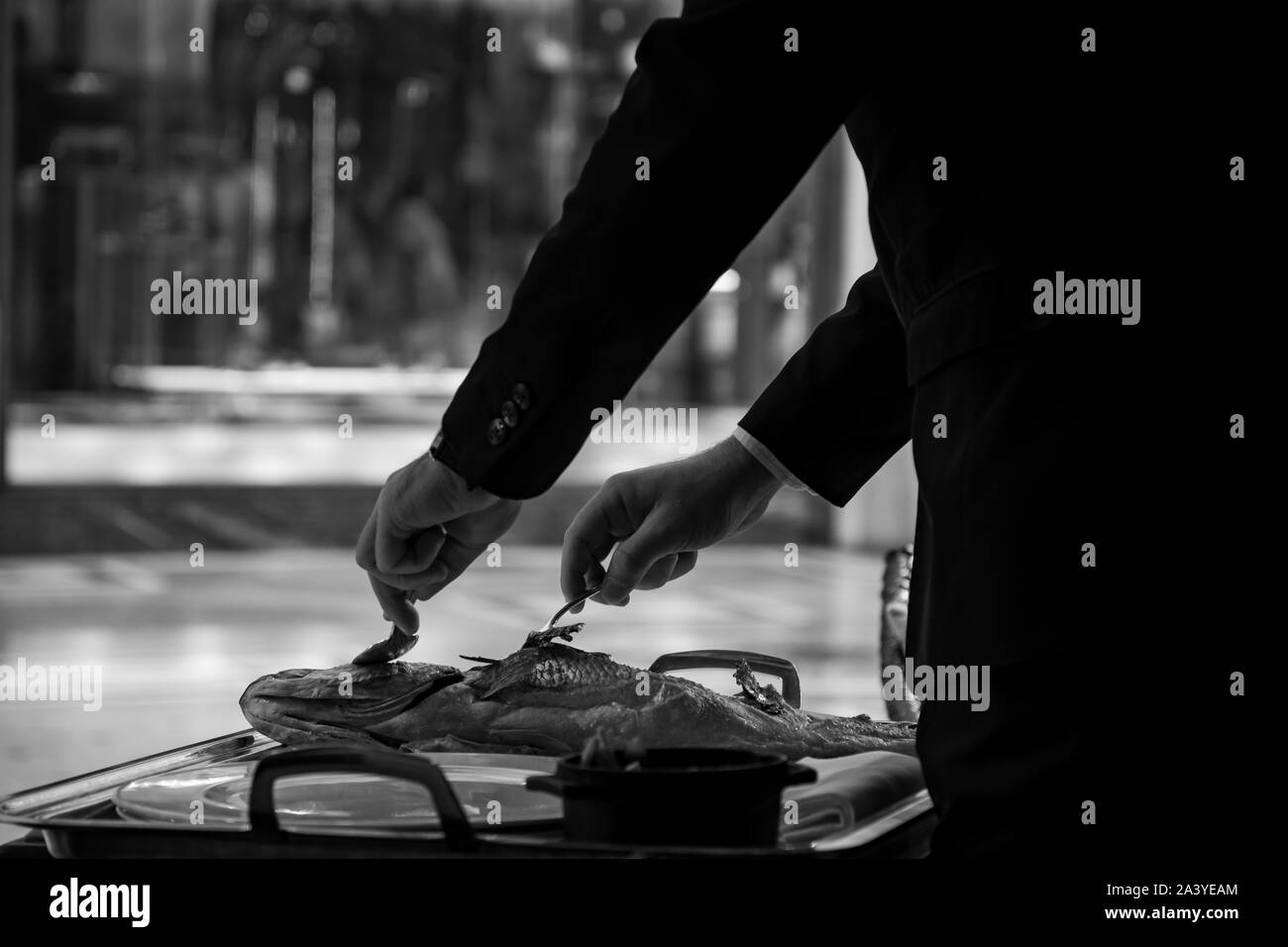 Sea bream dish Black and White Stock Photos & Images - Alamy
