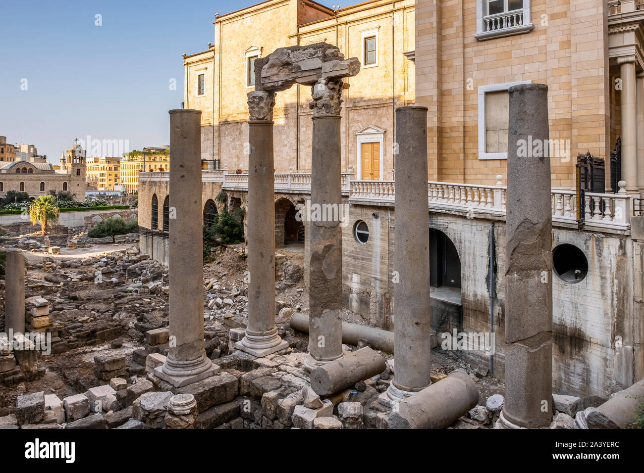 Roman Cardo Maximus, in Roman Forum, Downtown, Beirut, Lebanon Stock ...