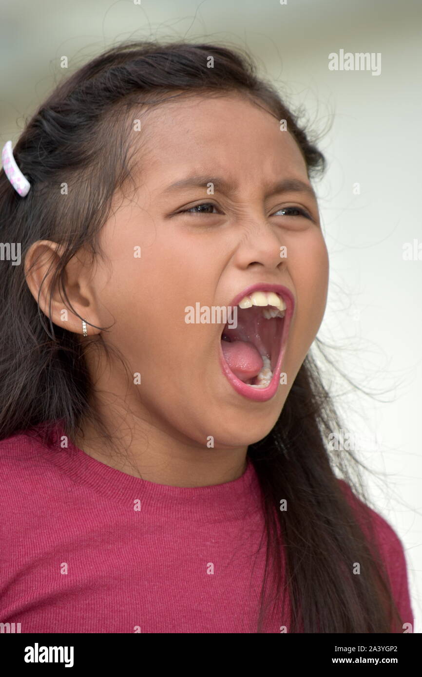 Shouting Asian Child Stock Photo - Alamy