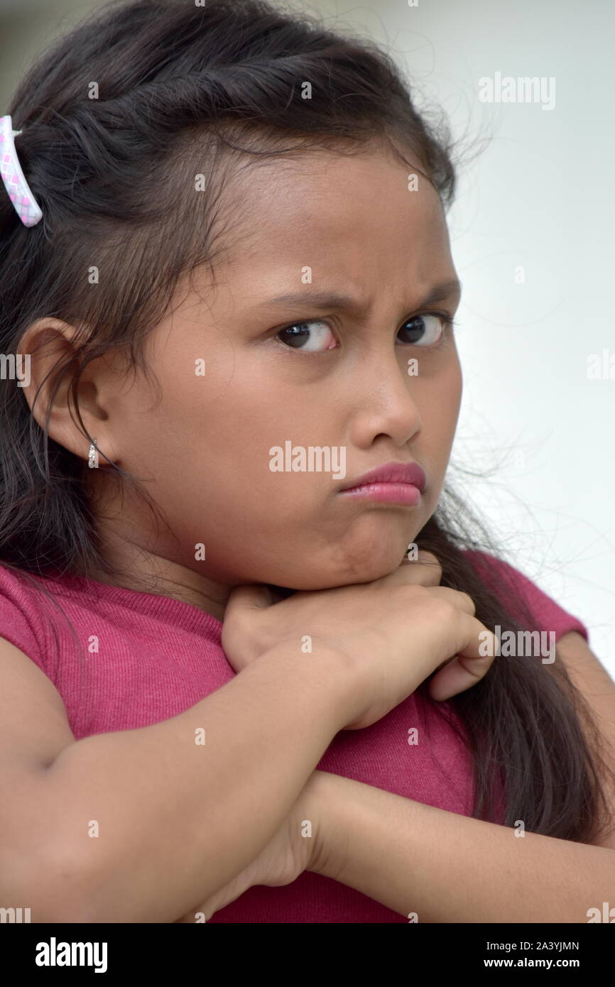 Minority Girl And Confusion Stock Photo - Alamy