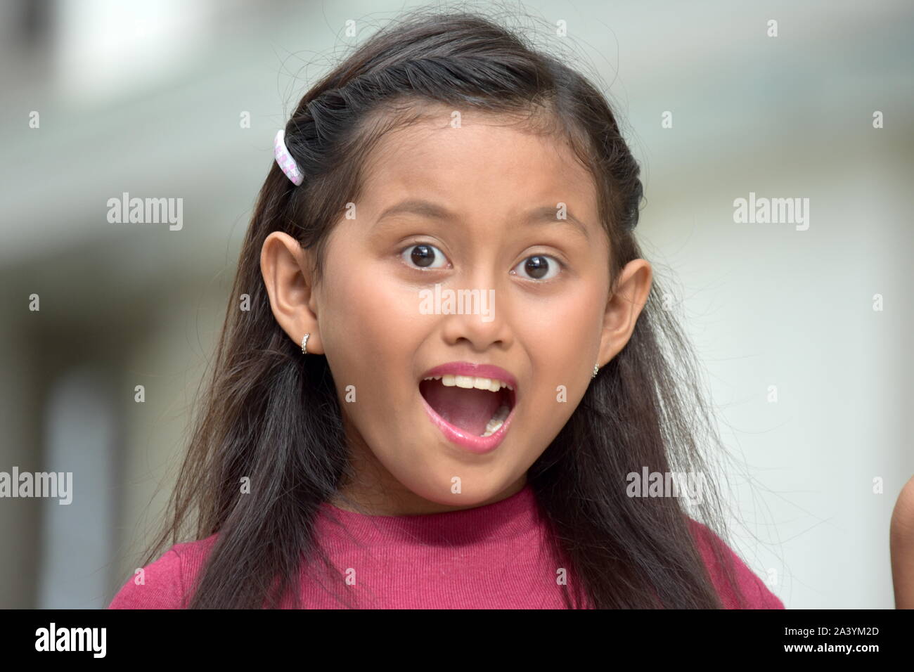 An Excited Beautiful Female Stock Photo - Alamy