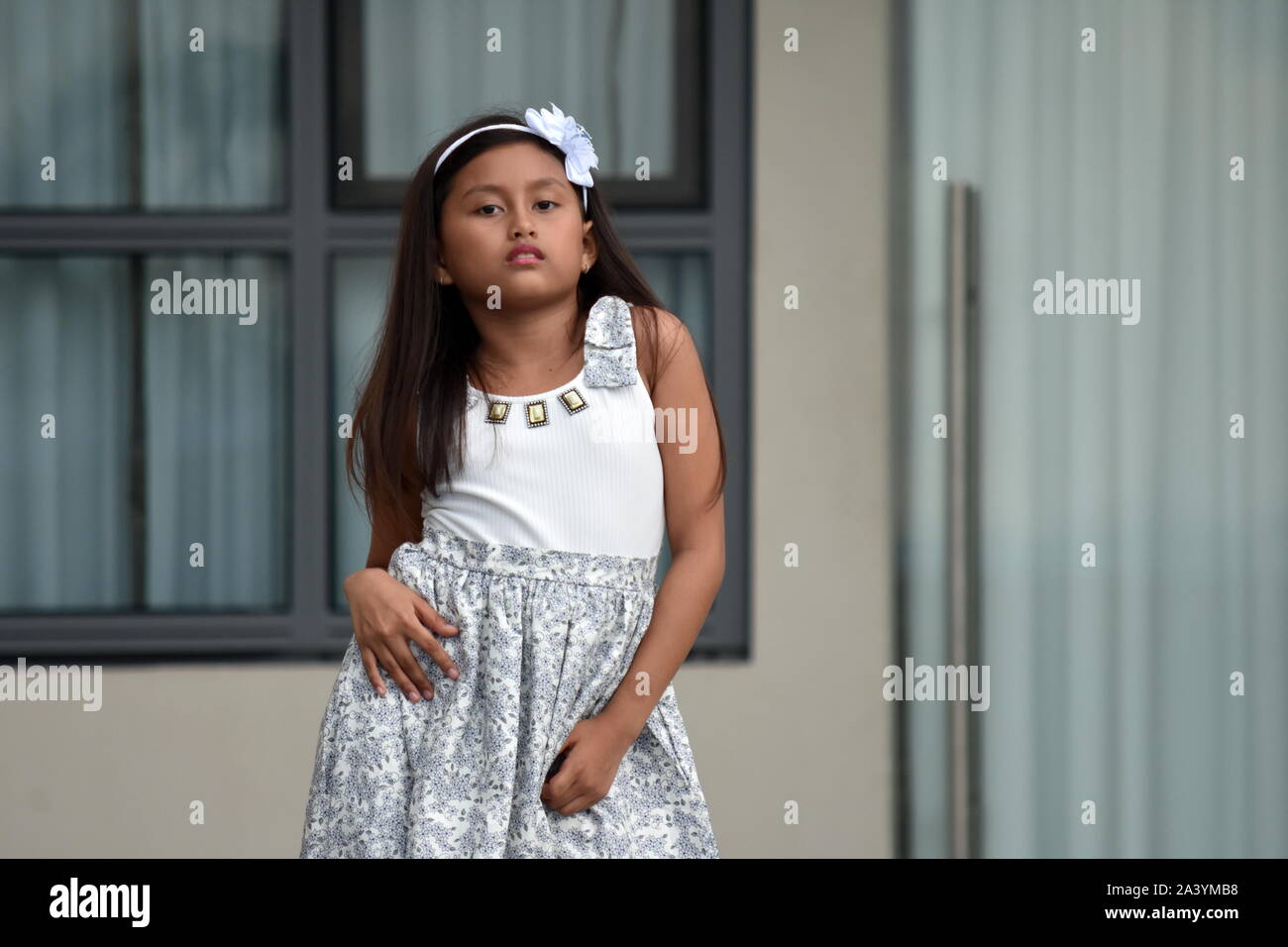 Minority Female Posing Wearing Dress Stock Photo - Alamy