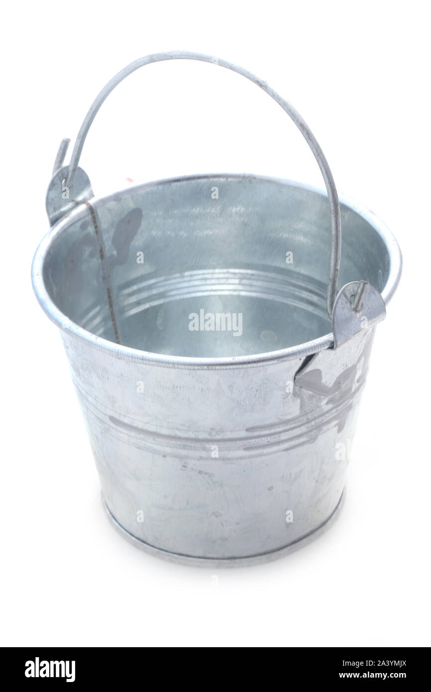 Miniature Bucket Isolated On White Stock Photo - Alamy
