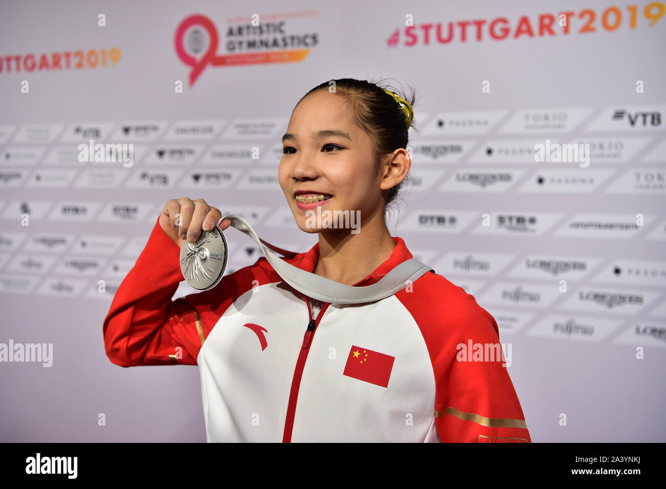 Stuttgart, Germany. 10th Oct, 2019. Tang Xijing of China poses with the ...