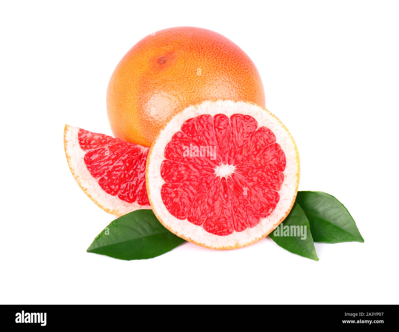 Grapefruit piece isolated on white background. Fresh fruit. With ...