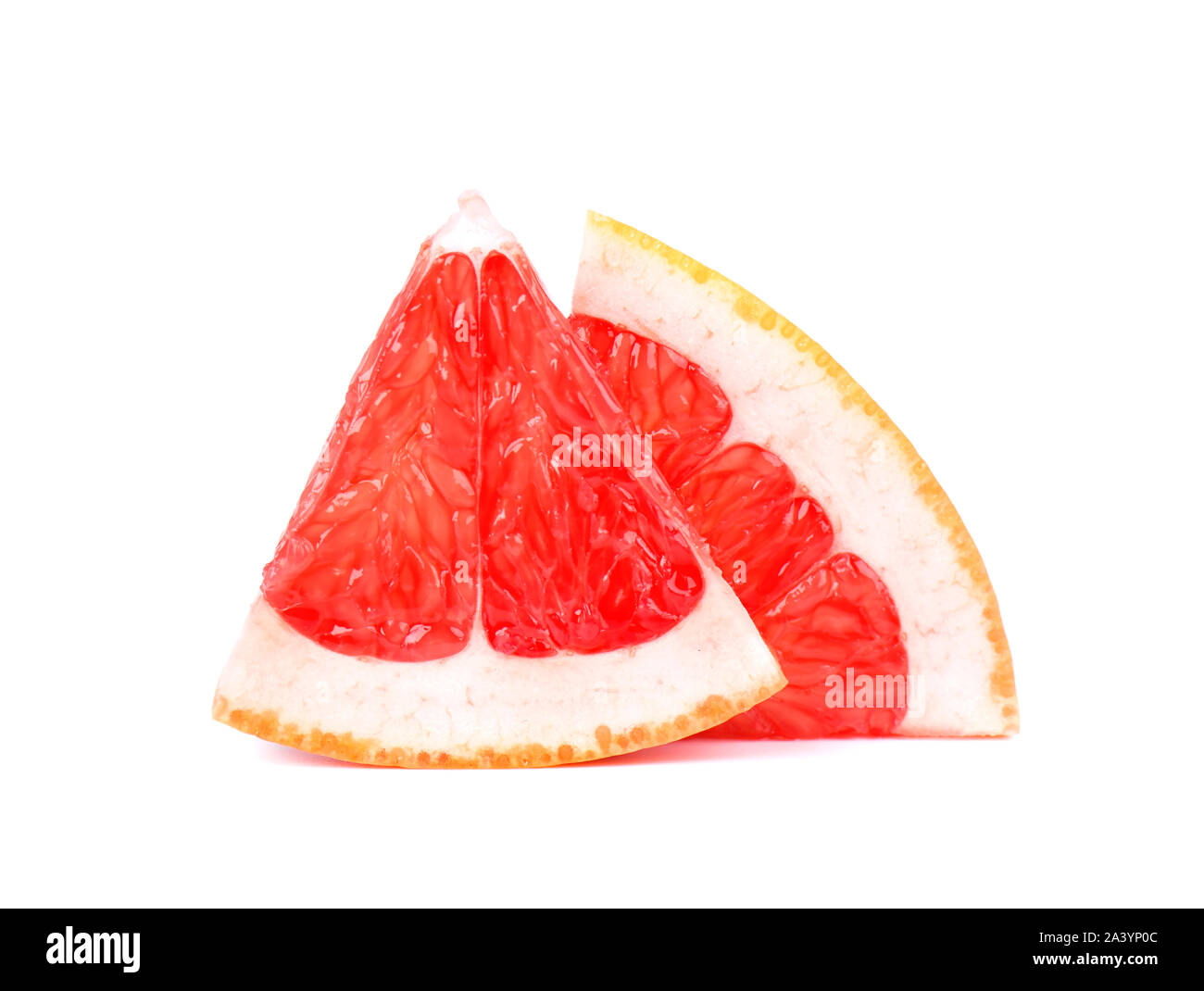Grapefruit piece isolated on white background. Fresh fruit. With ...