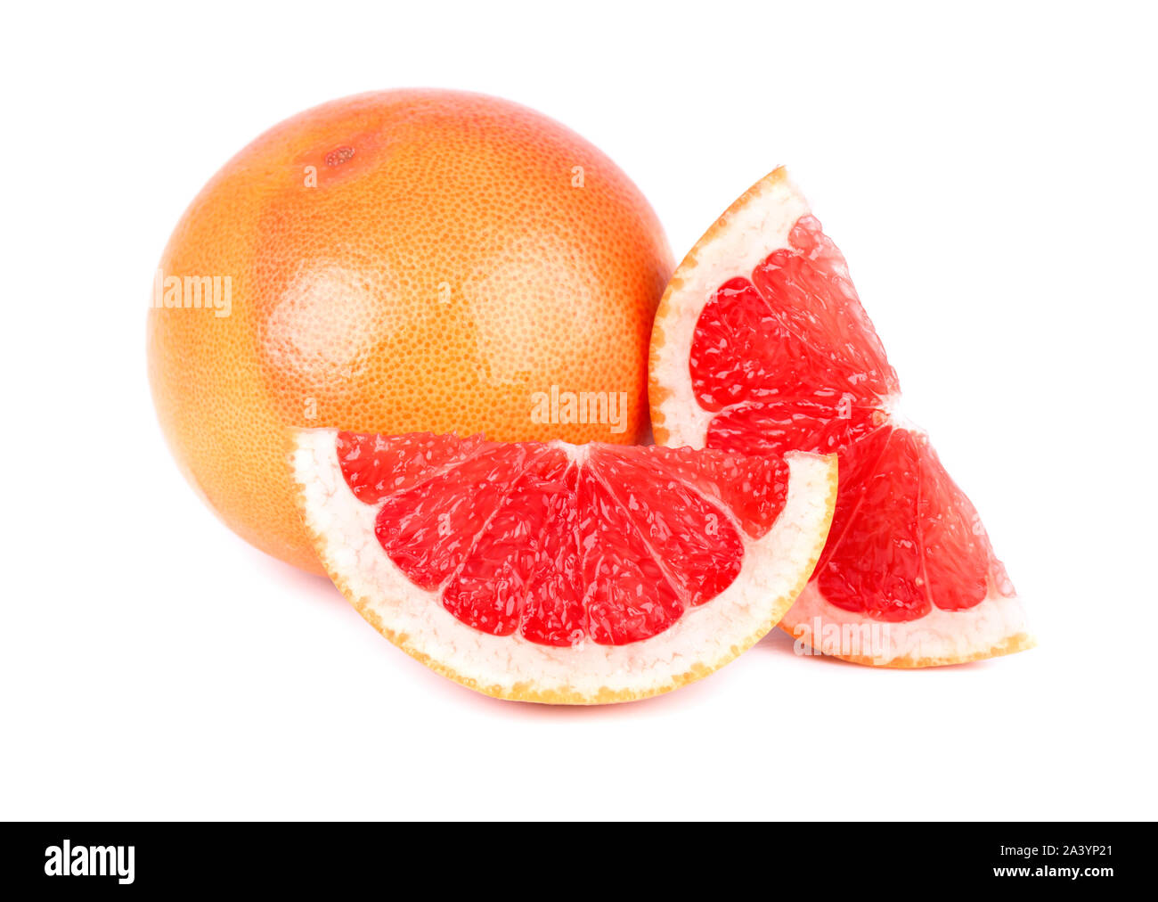 Grapefruit piece isolated on white background. Fresh fruit. With ...