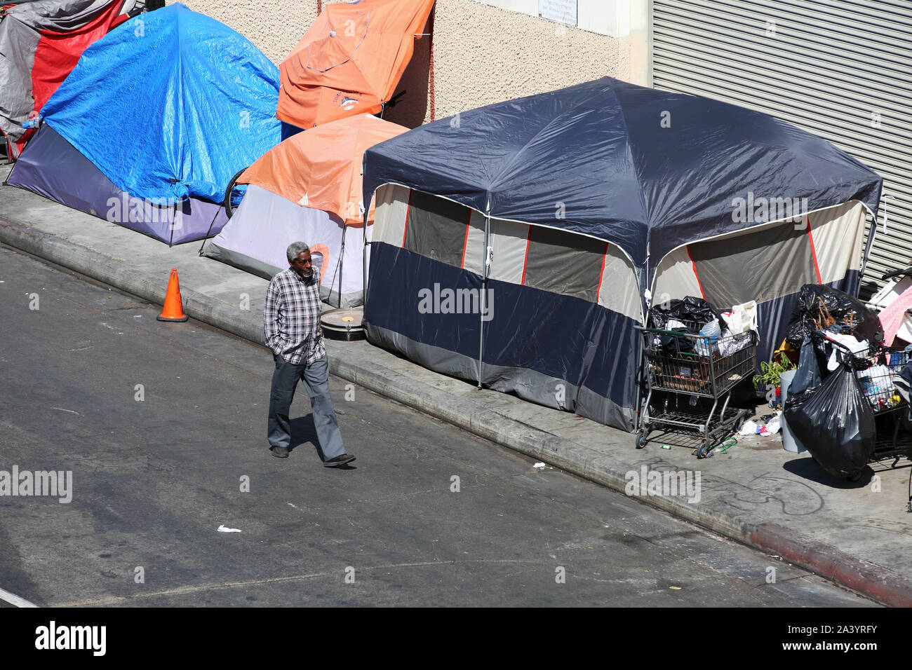 Los Angeles, California, USA. 5th Oct, 2019. Skid Row is an area of ...