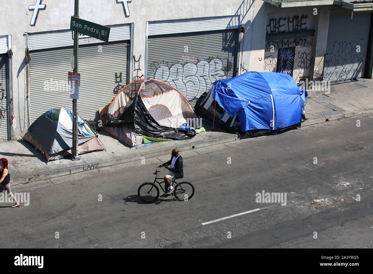 Los Angeles, California, USA. 5th Oct, 2019. Skid Row is an area of ...