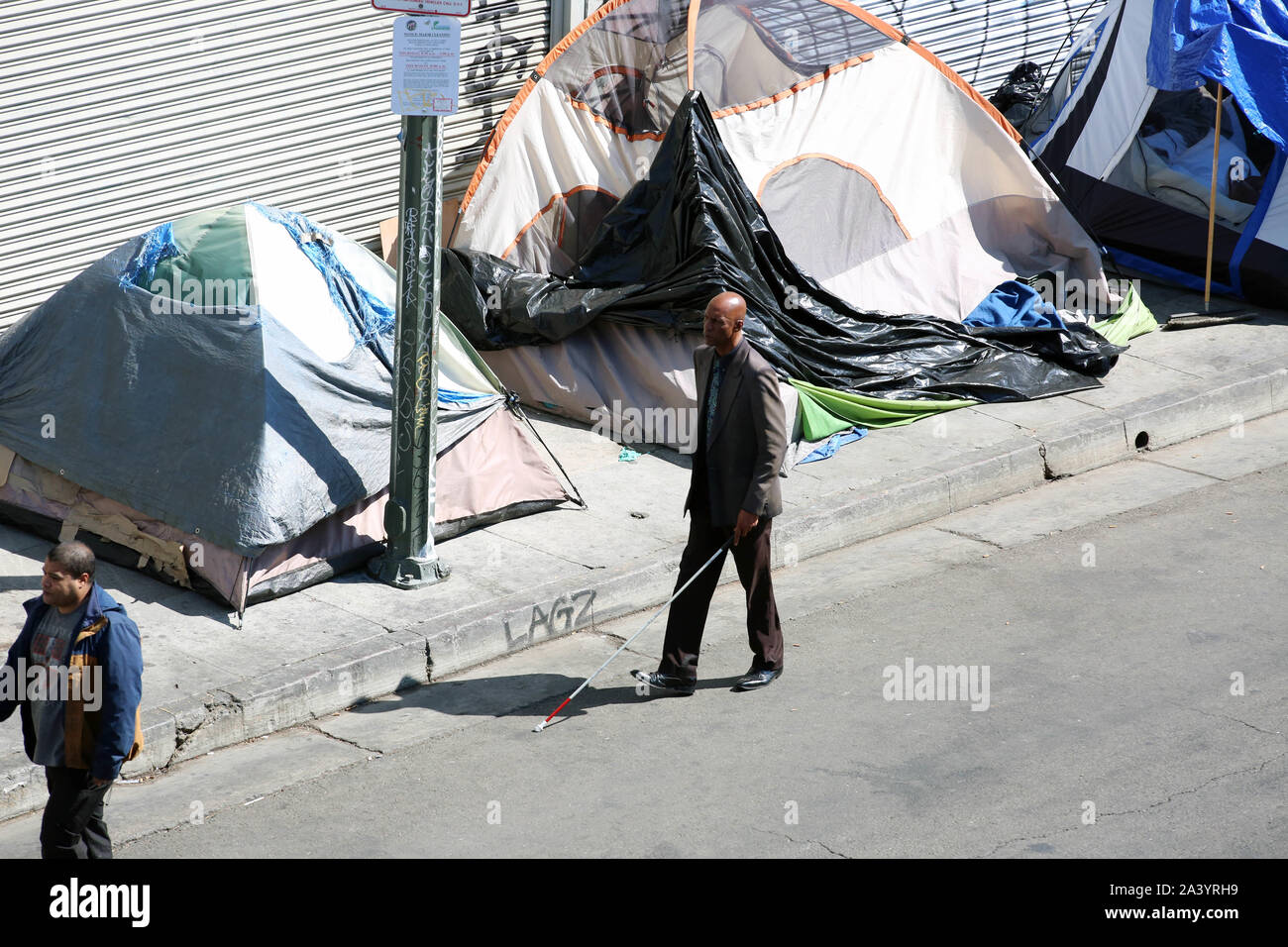 Los Angeles, California, USA. 5th Oct, 2019. Skid Row is an area of ...