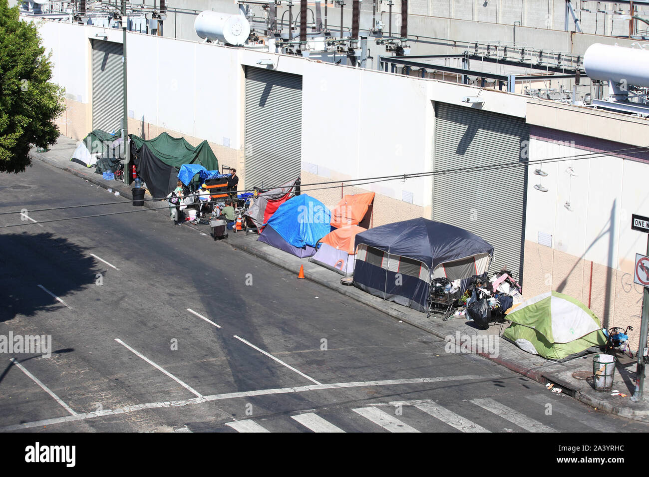 Los Angeles, California, USA. 5th Oct, 2019. Skid Row is an area of ...