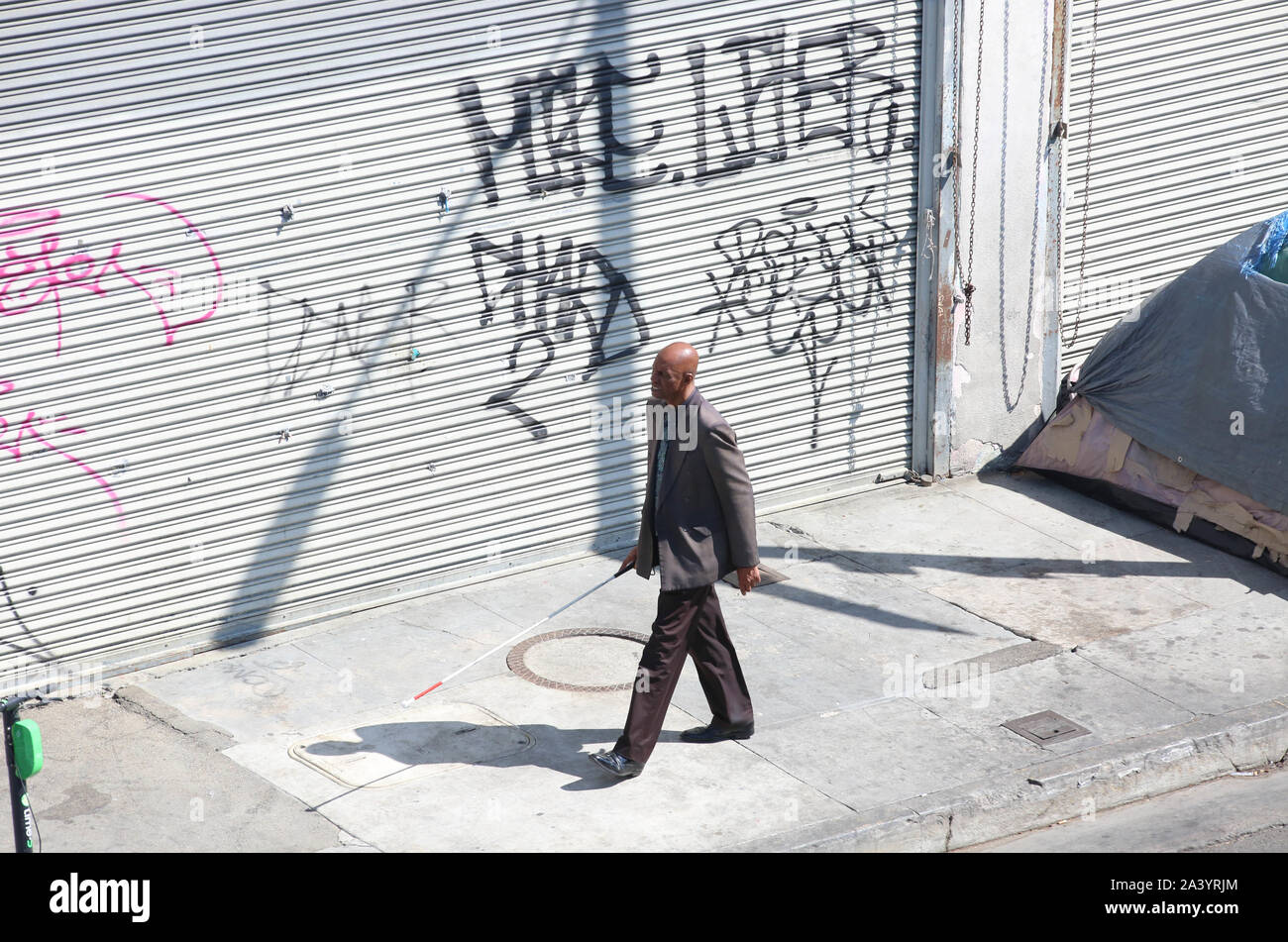 Los Angeles, California, USA. 5th Oct, 2019. Skid Row is an area of ...