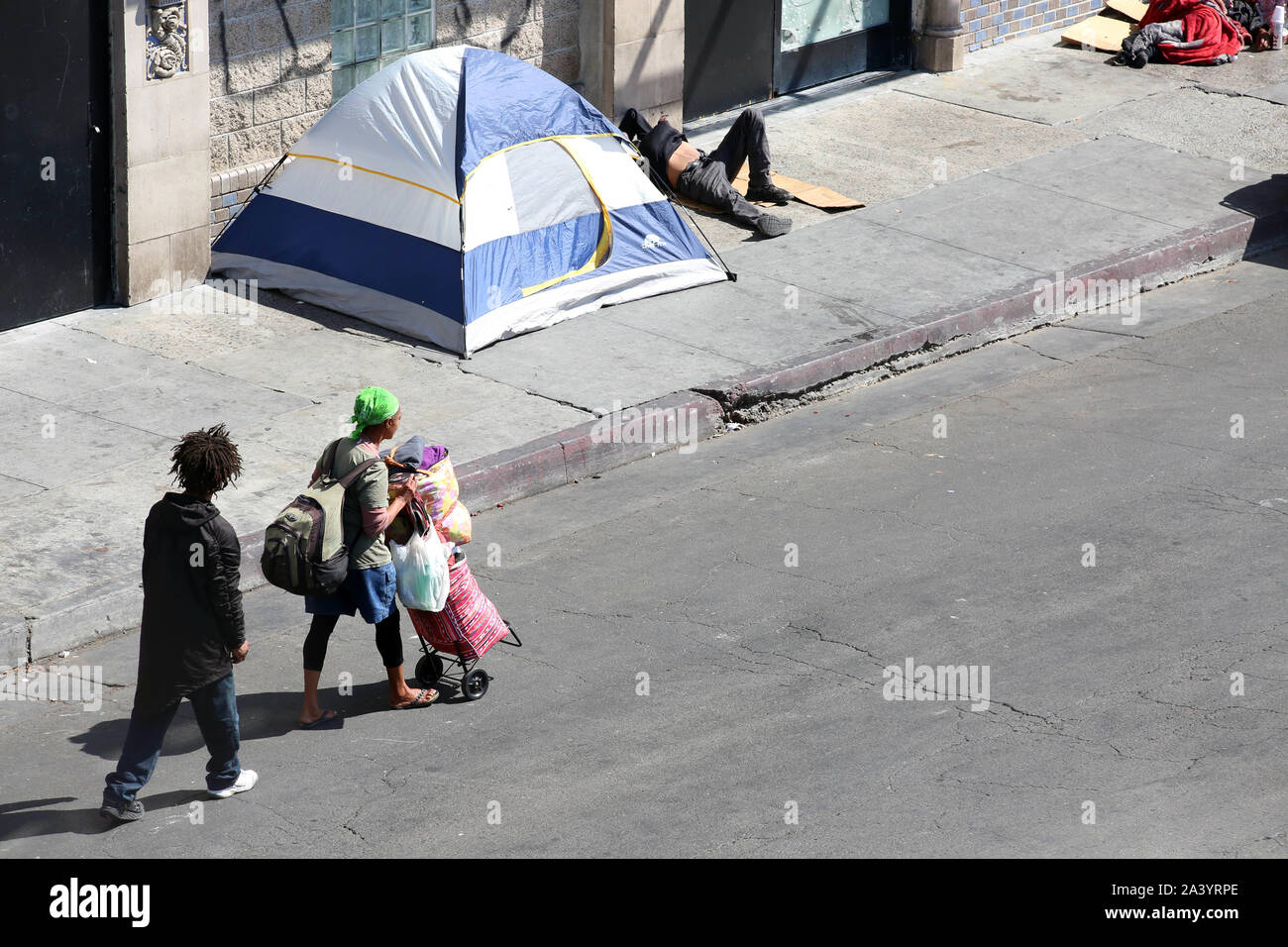 Los Angeles, California, USA. 5th Oct, 2019. Skid Row is an area of ...