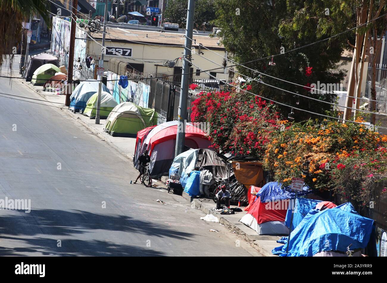 Los Angeles, California, USA. 5th Oct, 2019. Skid Row is an area of ...