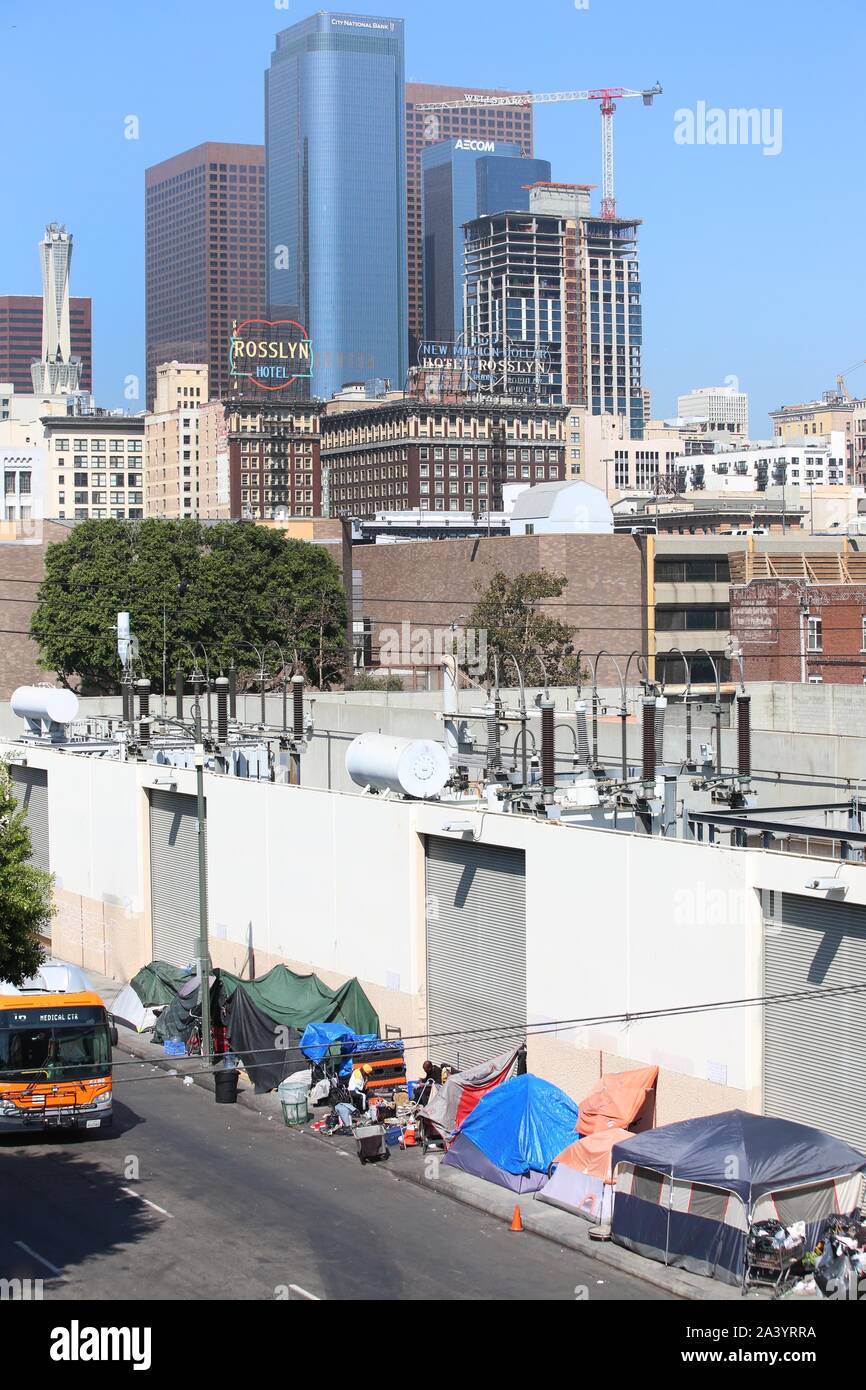 Los Angeles, California, USA. 5th Oct, 2019. Skid Row is an area of ...