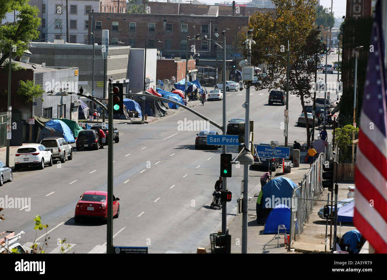 Los Angeles, California, USA. 5th Oct, 2019. Skid Row is an area of ...