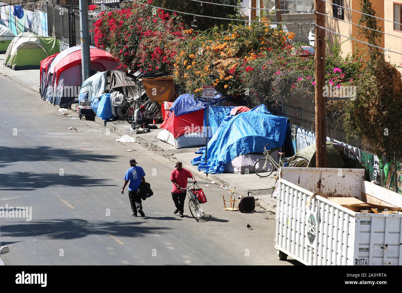 Los Angeles, California, USA. 5th Oct, 2019. Skid Row is an area of ...