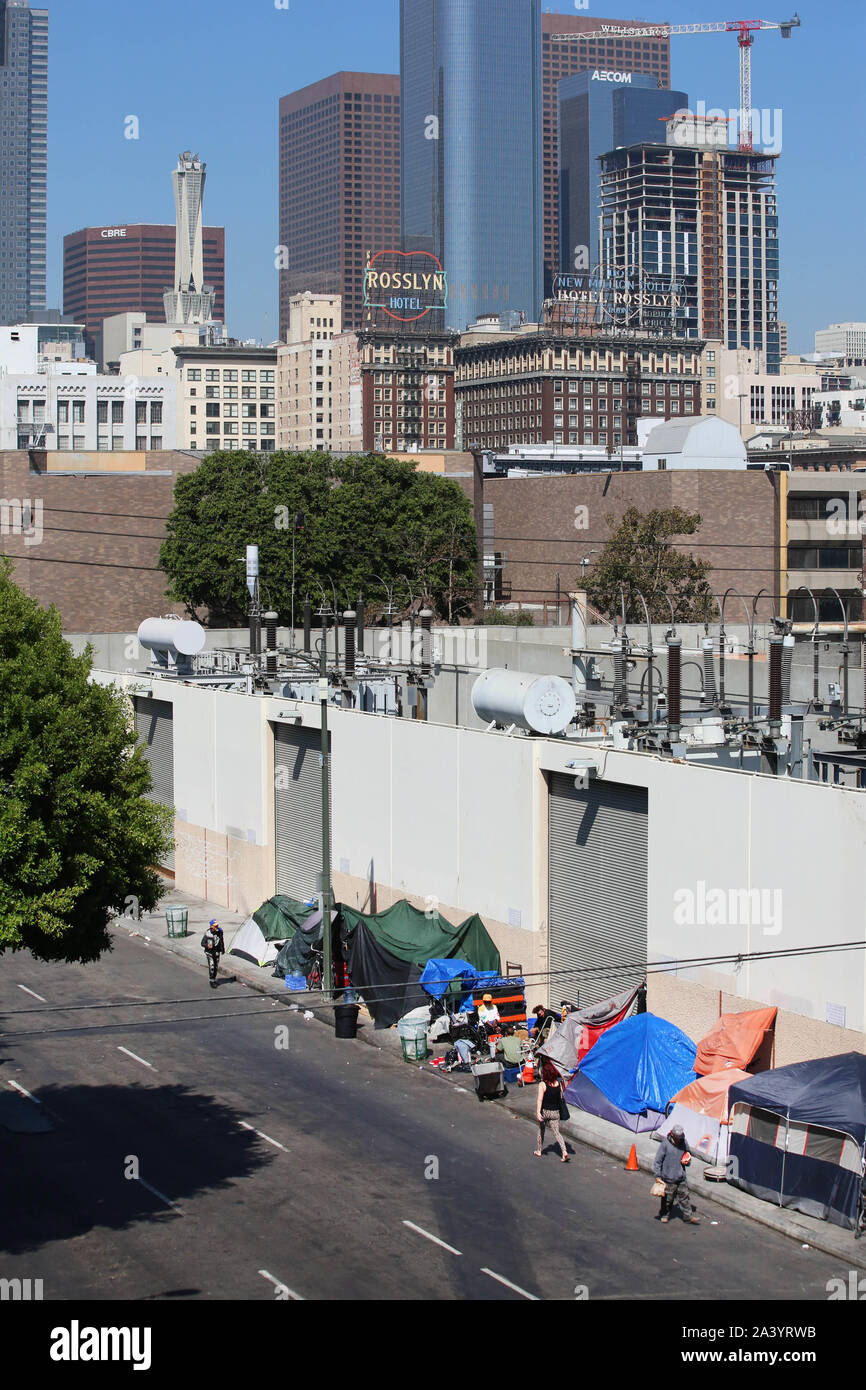 Los Angeles, California, USA. 5th Oct, 2019. Skid Row is an area of ...