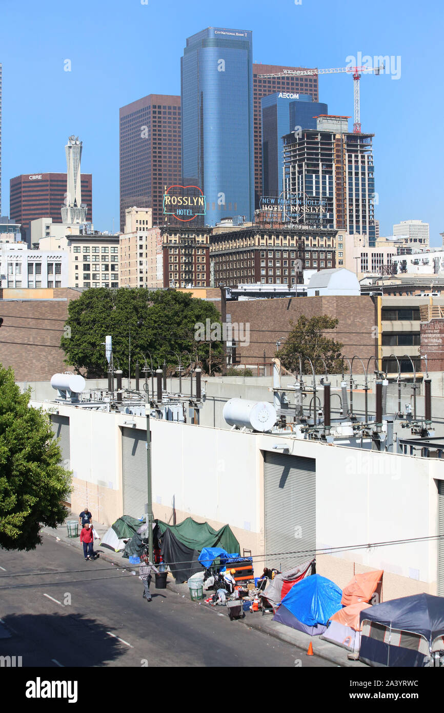 Los Angeles, California, USA. 5th Oct, 2019. Skid Row is an area of ...