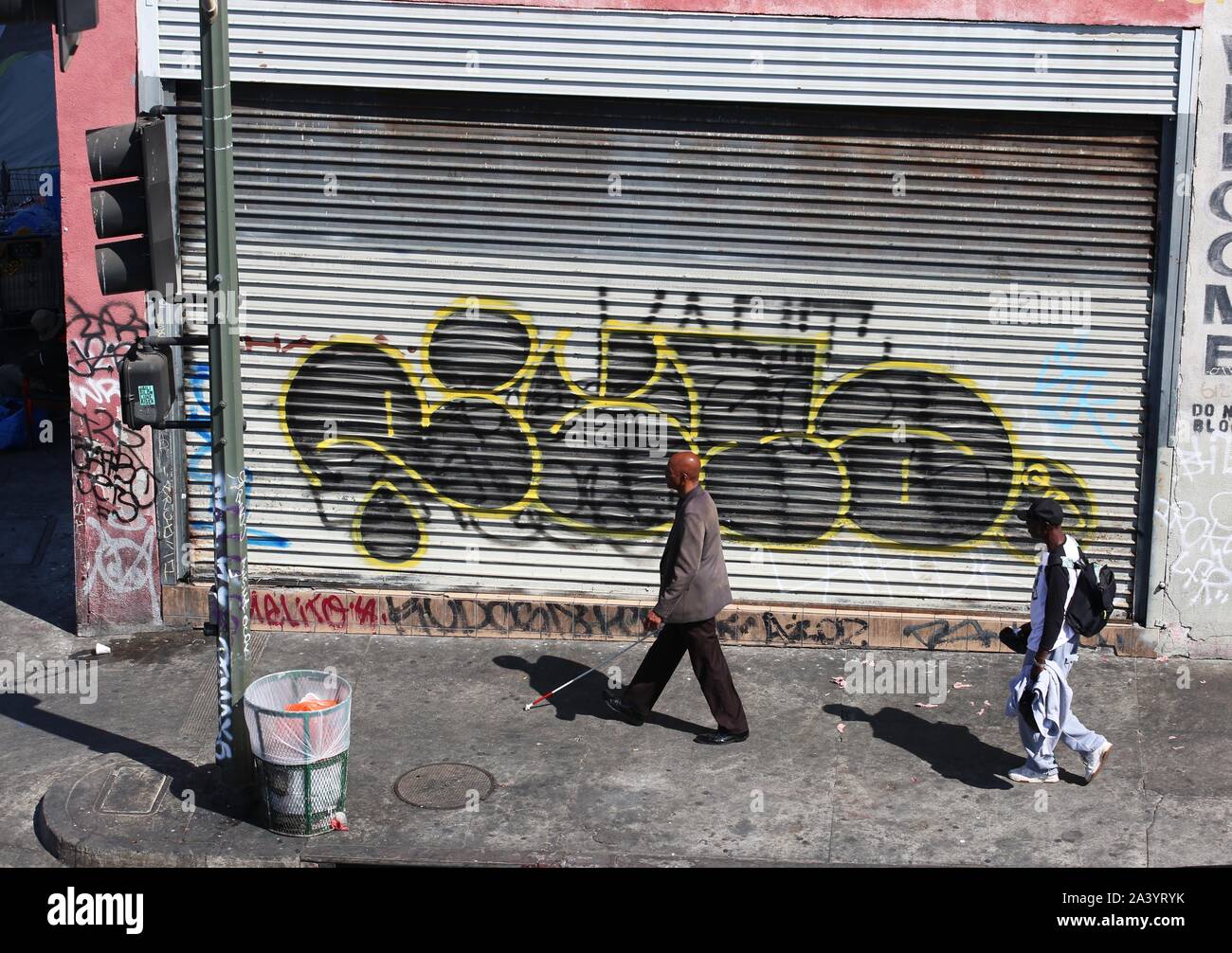 Los Angeles, California, USA. 5th Oct, 2019. Skid Row is an area of ...