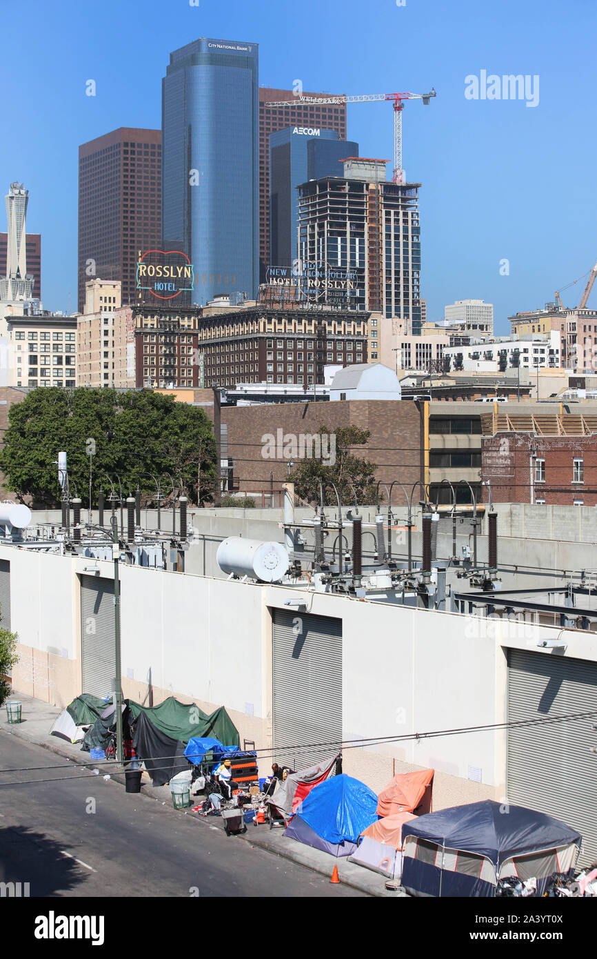 Los Angeles, California, USA. 5th Oct, 2019. Skid Row is an area of ...