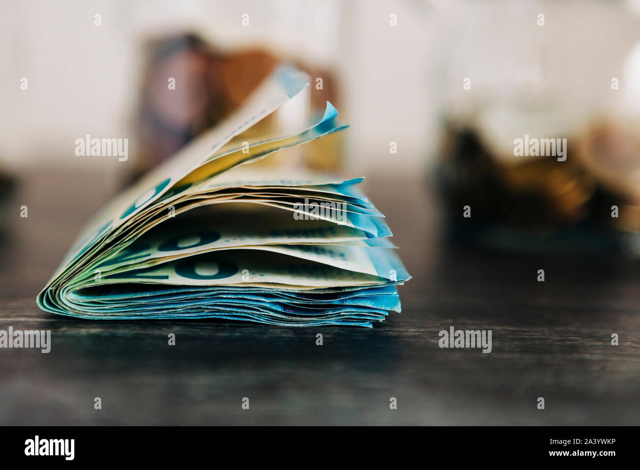 Folded twenty Euro notes Stock Photo - Alamy