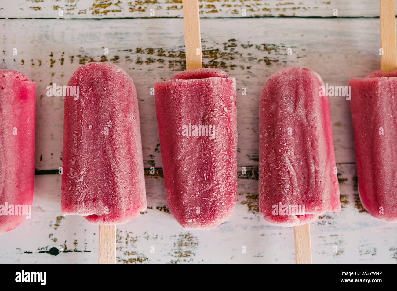 Row of berry ice pops Stock Photo - Alamy