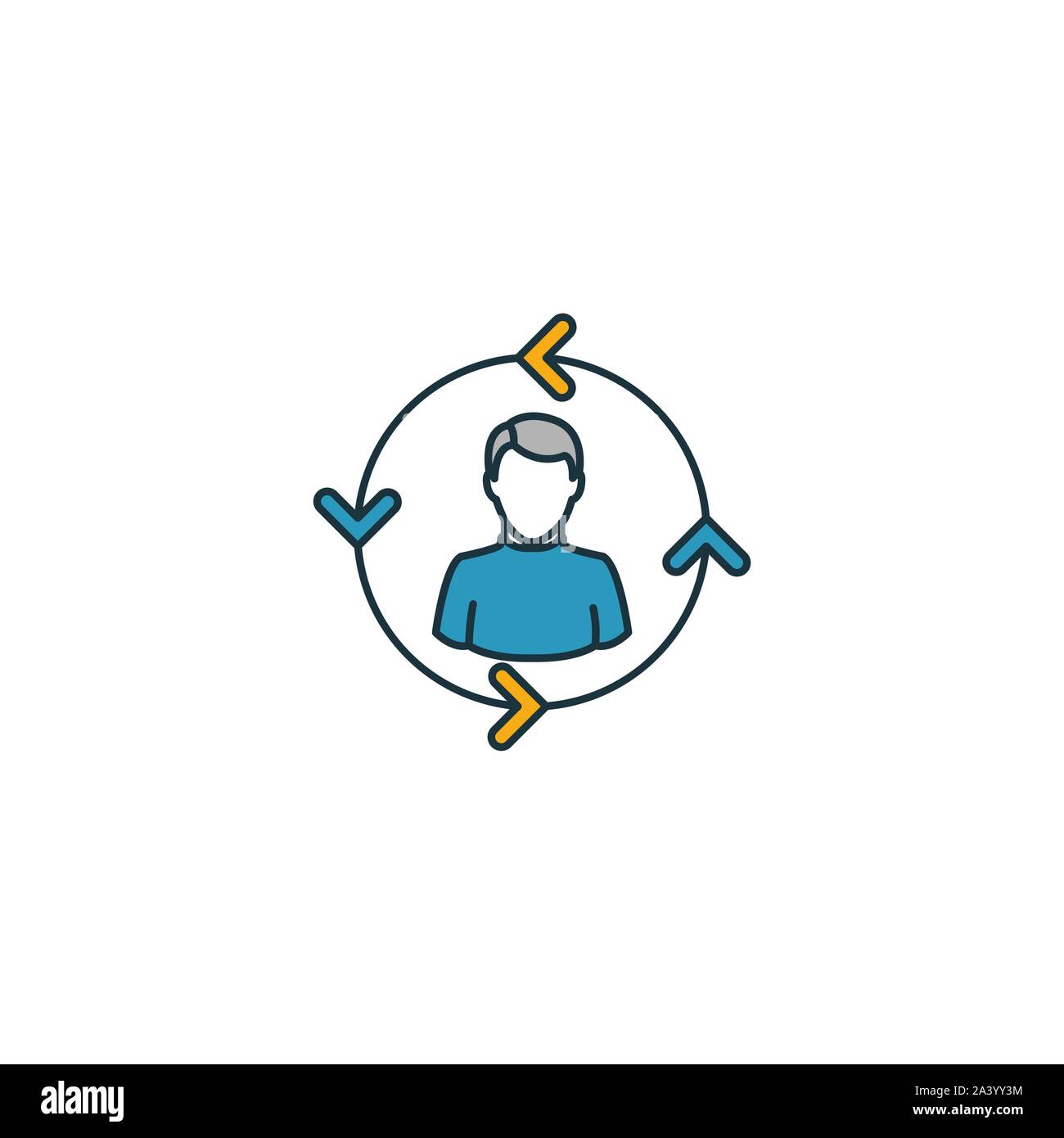 User Prediction icon. Outline filled creative elemet from big data ...